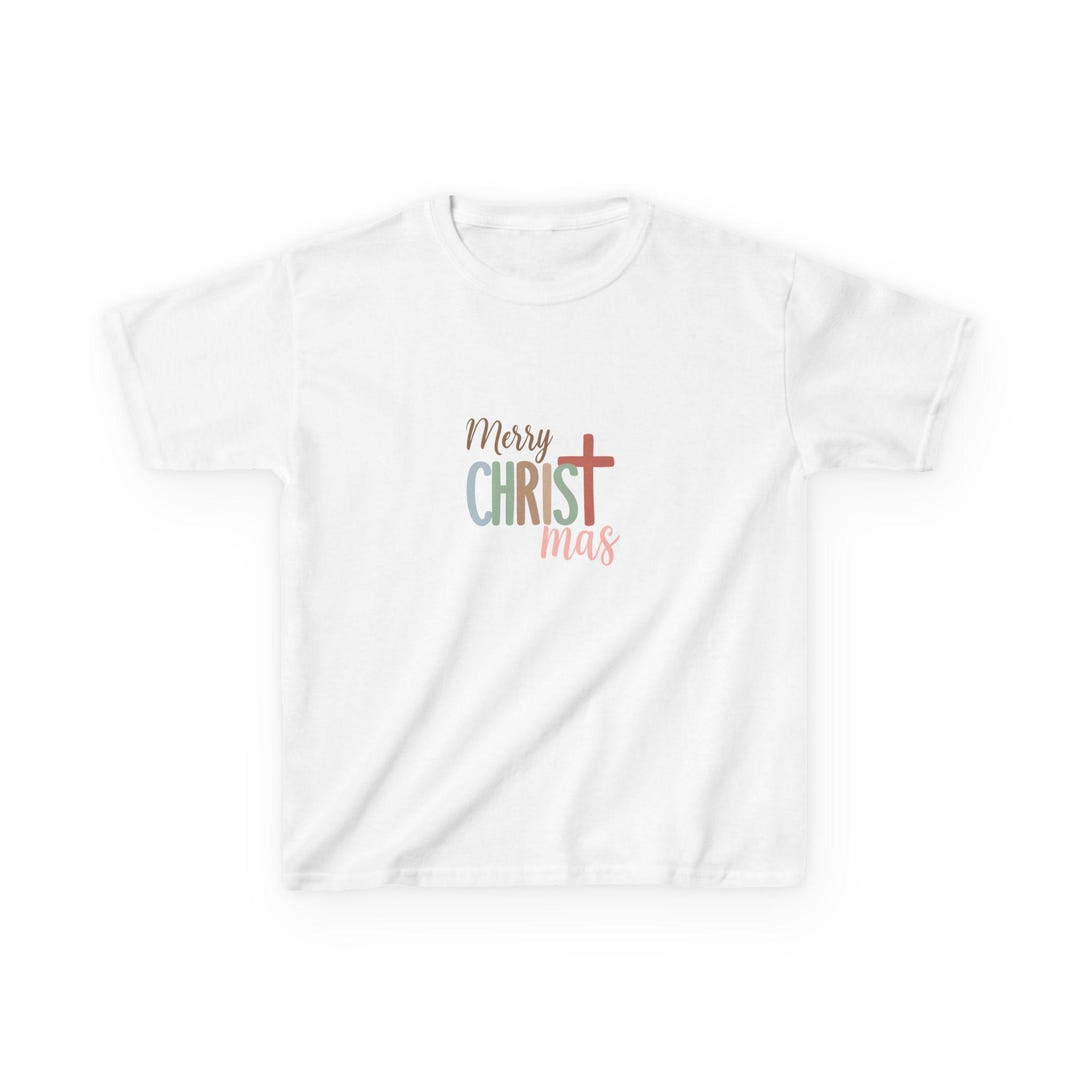 Merry Christmas Cross Kids Tee | Christmas Religious Holiday Shirt - Etsy