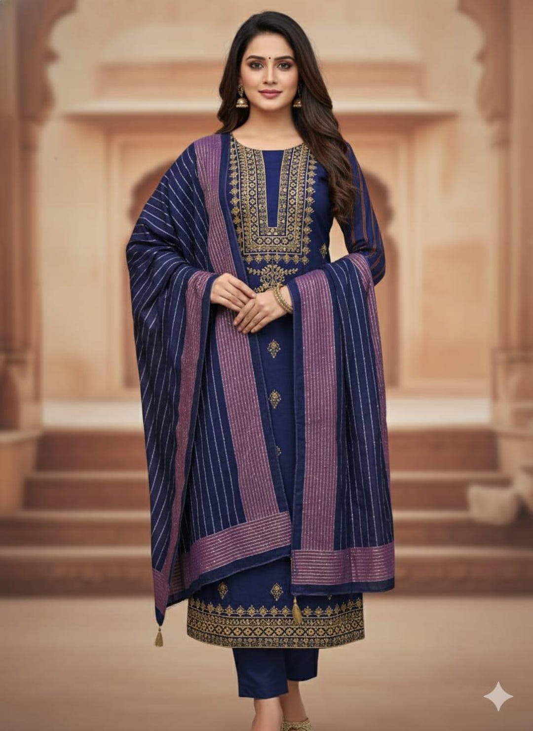 Women Pakistani Embroidered Khadi Unstitched 3PC Suit – Made to Order ...