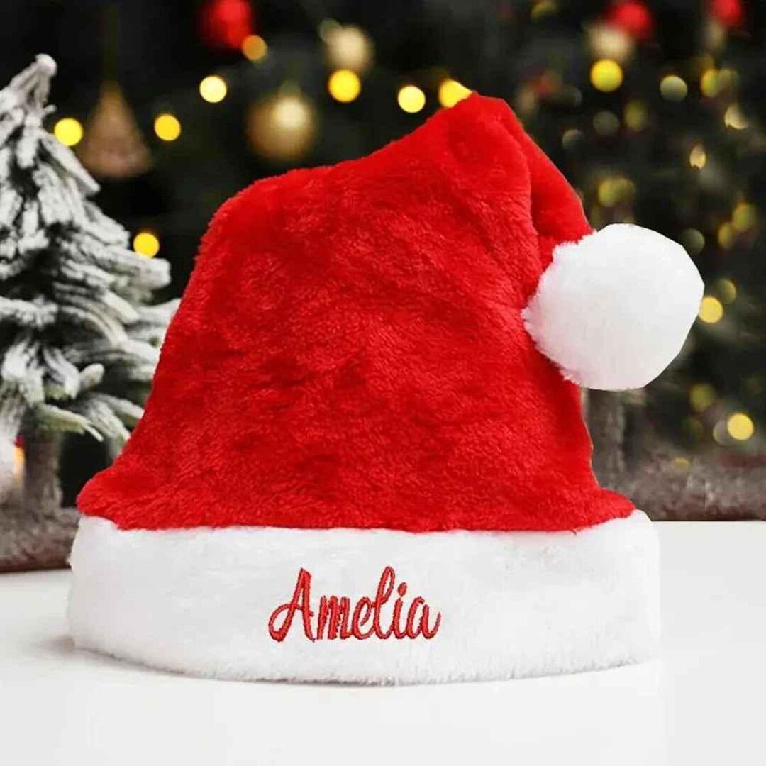 Custom Embroidery Name Santa Hat - Etsy