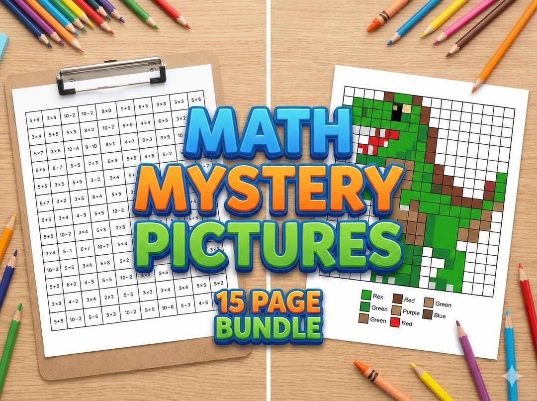 Math Mystery Pictures • Multiplication, Division Pixel Art (PDF) - Etsy