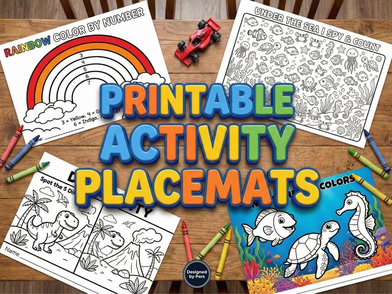 Kids Activity Placemats | 20 Printable Restaurant Coloring Sheets (PDF ...