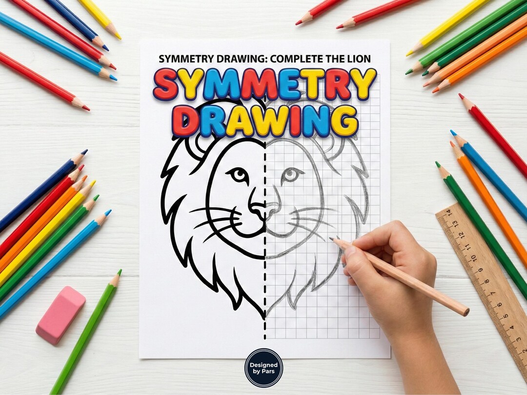 Symmetry Drawing Worksheets | Finish the Picture Game | Mirror Image ...