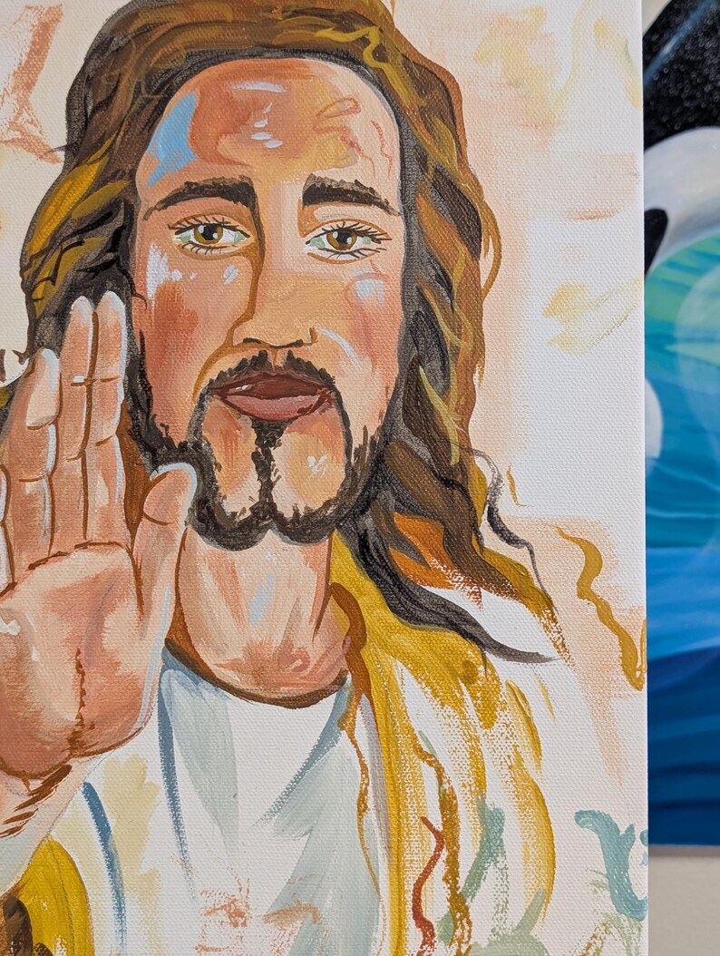 Original Acrylic Painting, Christian Faith Wall Art, Jesus Serene ...