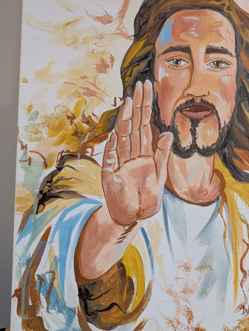 Original Acrylic Painting, Christian Faith Wall Art, Jesus Serene ...