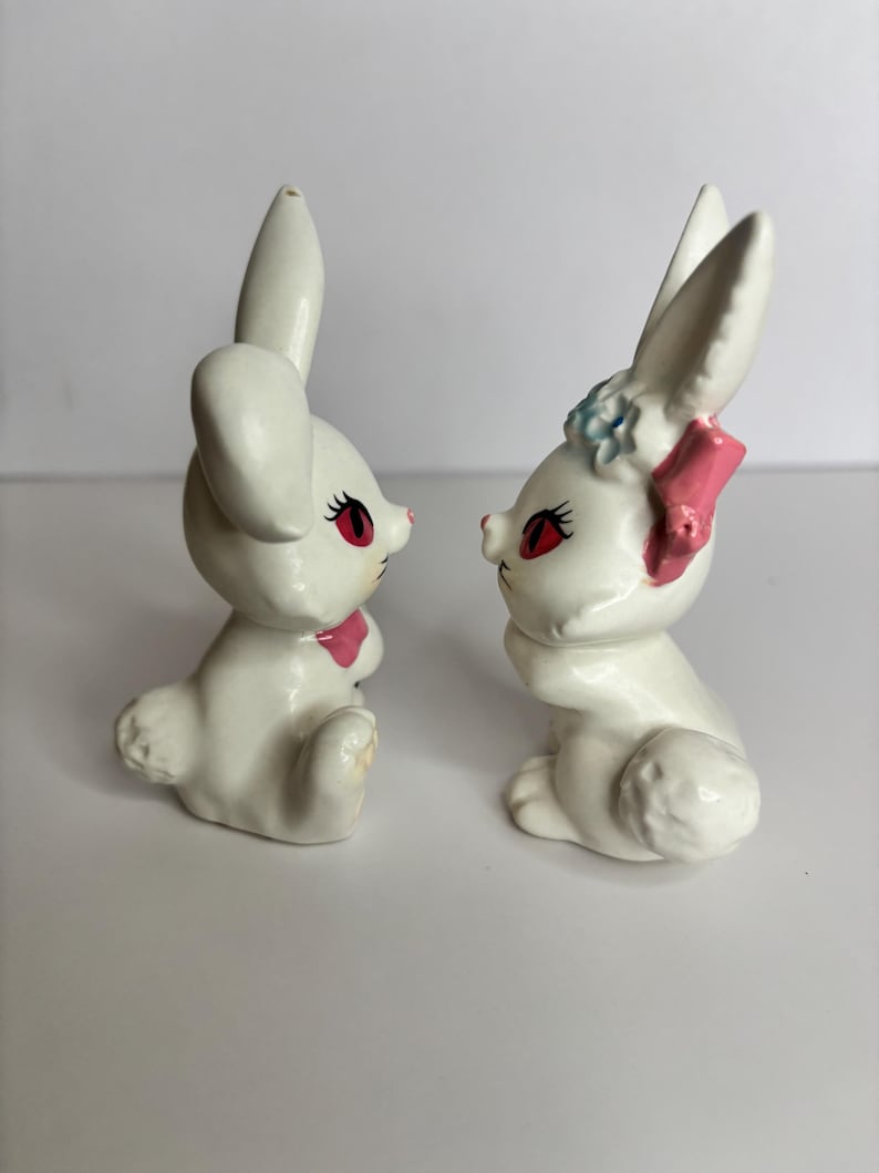 Vintage Lefton Bunny Rabbit Couple: Japanese Ceramic Easter Decor - Etsy