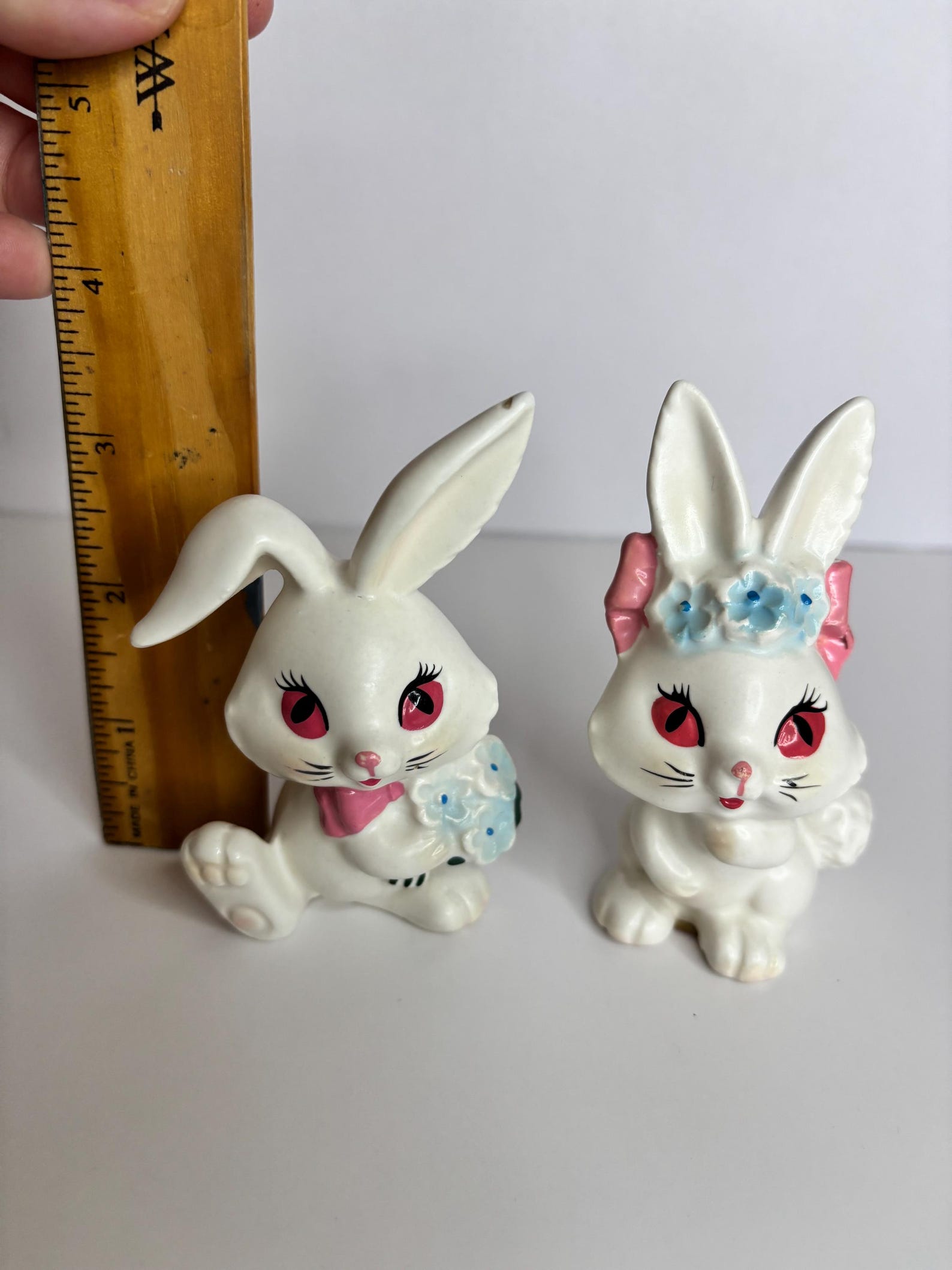 Vintage Lefton Bunny Rabbit Couple: Japanese Ceramic Easter Decor - Etsy