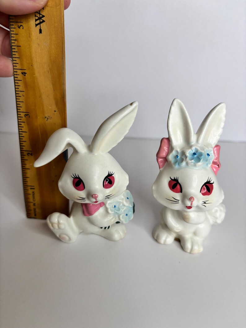 Vintage Lefton Bunny Rabbit Couple Japanese Ceramics, Adorable Bunny ...