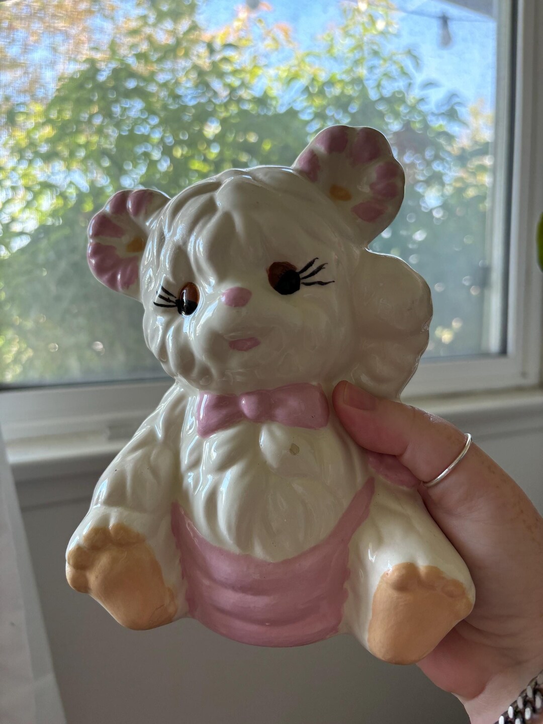 Adorable Vintage Waving Teddy Bear Japanese Pottery Baby Shower Kid's ...