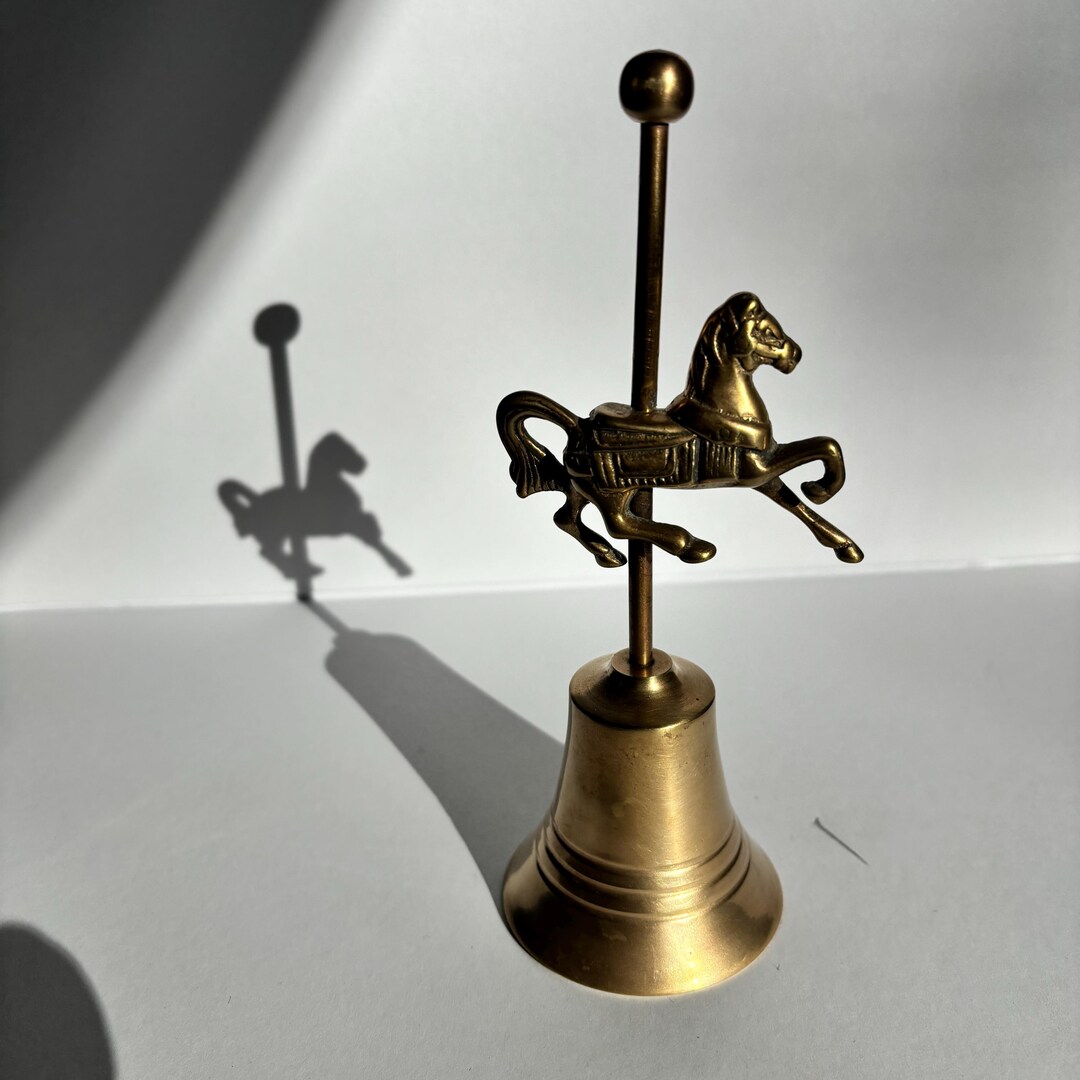 Beautiful Vintage Brass Carousel Horse Bell, Dinner Timer, Kitchen ...