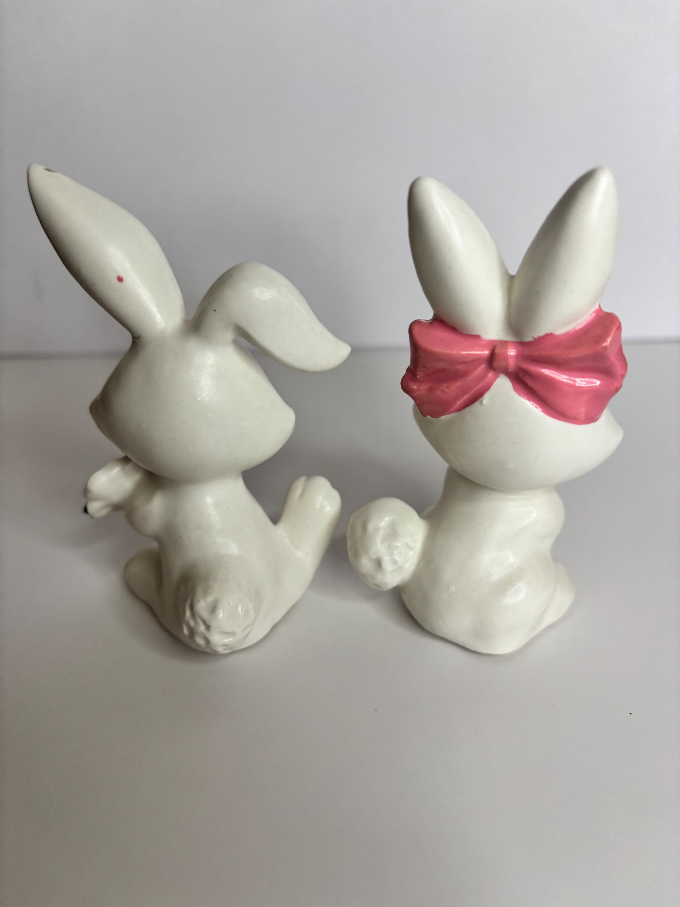 Vintage Lefton Bunny Rabbit Couple: Japanese Ceramic Easter Decor - Etsy