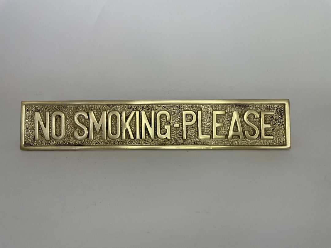 Vintage Brass No Smoking Please Desk Sign, Pop Art, Paper Weight ...