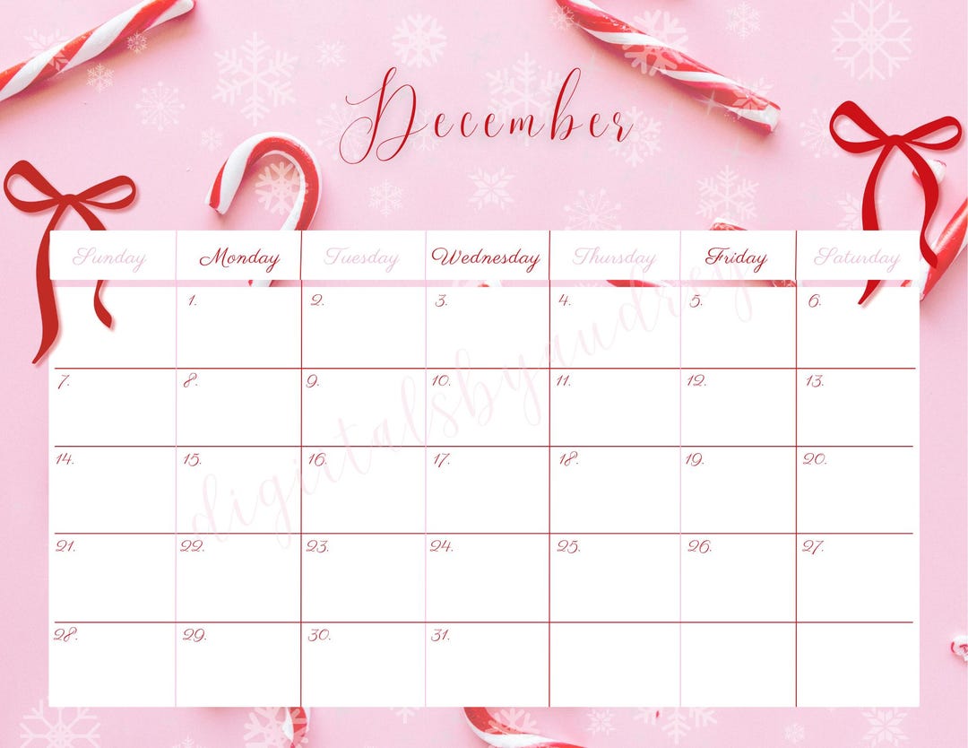 December Christmas 2025 Calendar/ INSTANT DOWNLOAD! - Etsy