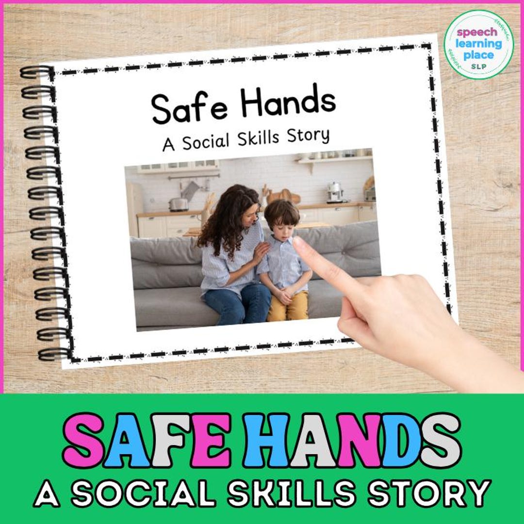 No Hitting Social Story | Safe Hands Printable for Kids, Autism ...