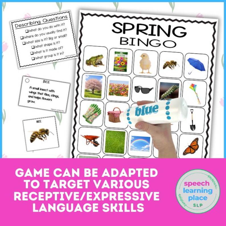 Spring Functional Vocabulary Bingo Game | Real Photos Speech Therapy ...