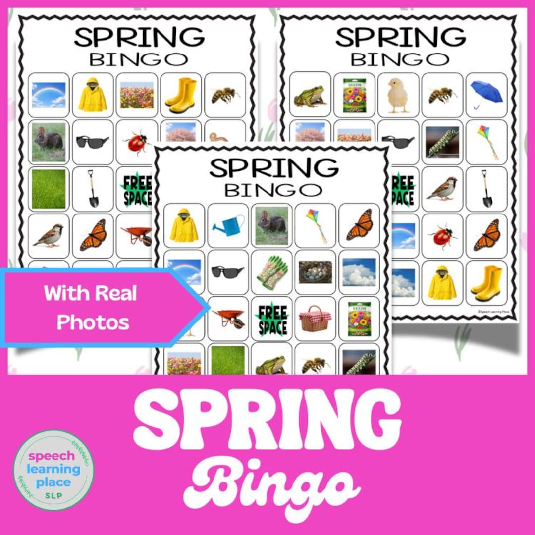 Spring Functional Vocabulary Bingo Game | Real Photos Speech Therapy ...