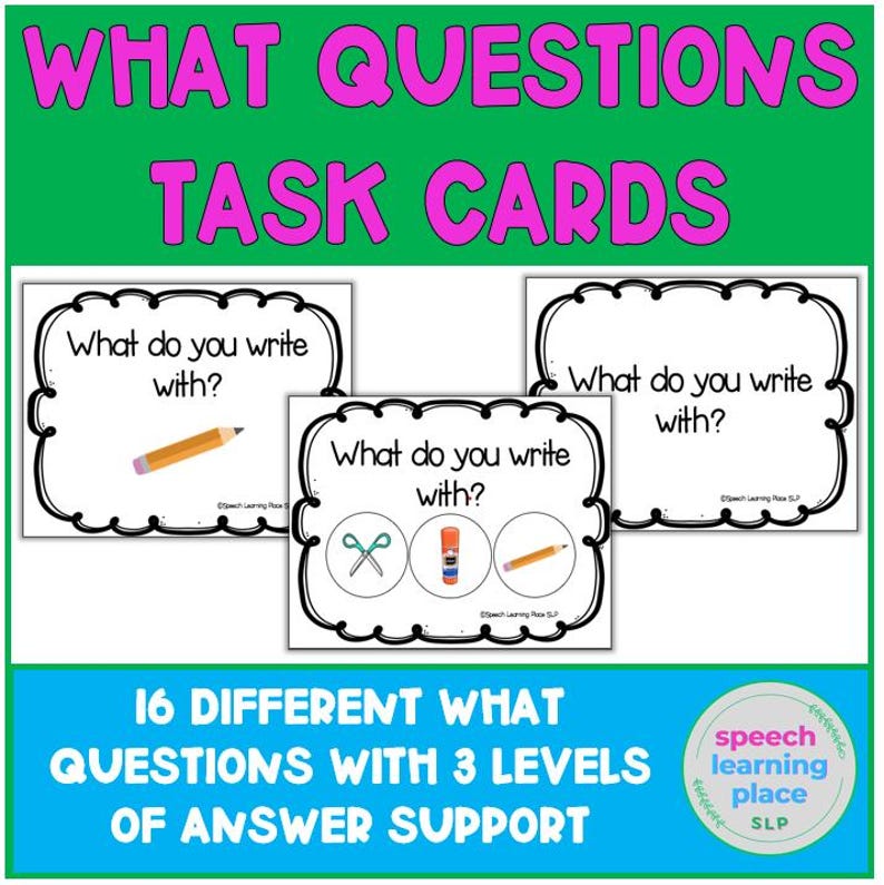 WH Questions Task Cards | Speech Therapy, Special Ed (digital Download ...