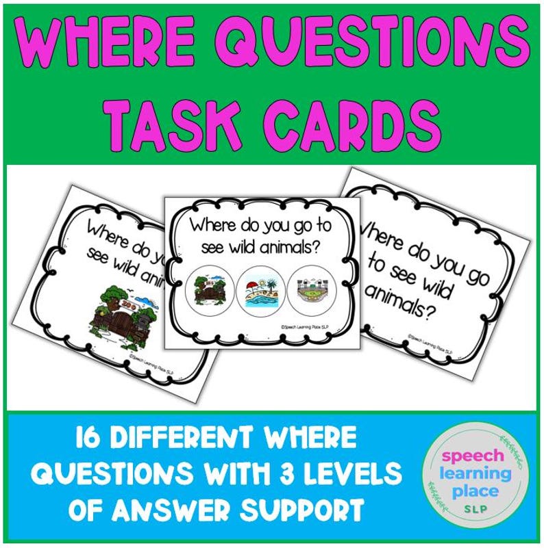 WH Questions Task Cards | Speech Therapy, Special Ed (digital Download ...