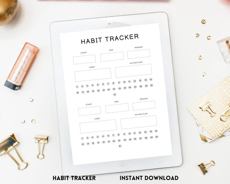 Habit Tracker Printable | Daily Weekly Monthly Habit Tracker PDF ...
