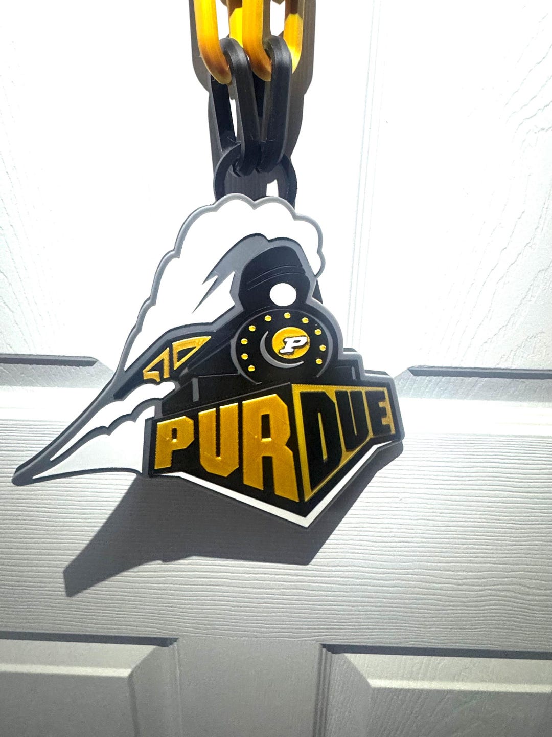3D Printed Purdue-inspired Necklace | Black & Gold Chain Pendant ...