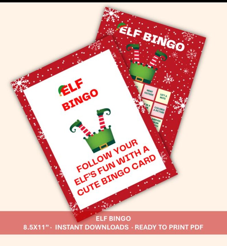 Elf Bingo Card Download - Etsy