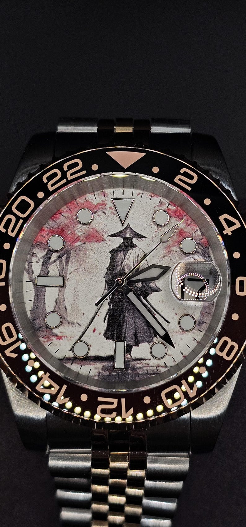 Custom Samurai Automatic Watch - Seiko NH35 Mod Sapphire Crystal ...