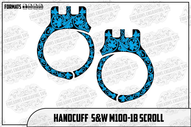 Pearless 801 Handcuff, Scroll Engraving Design SVG PNG DXF - Instant ...