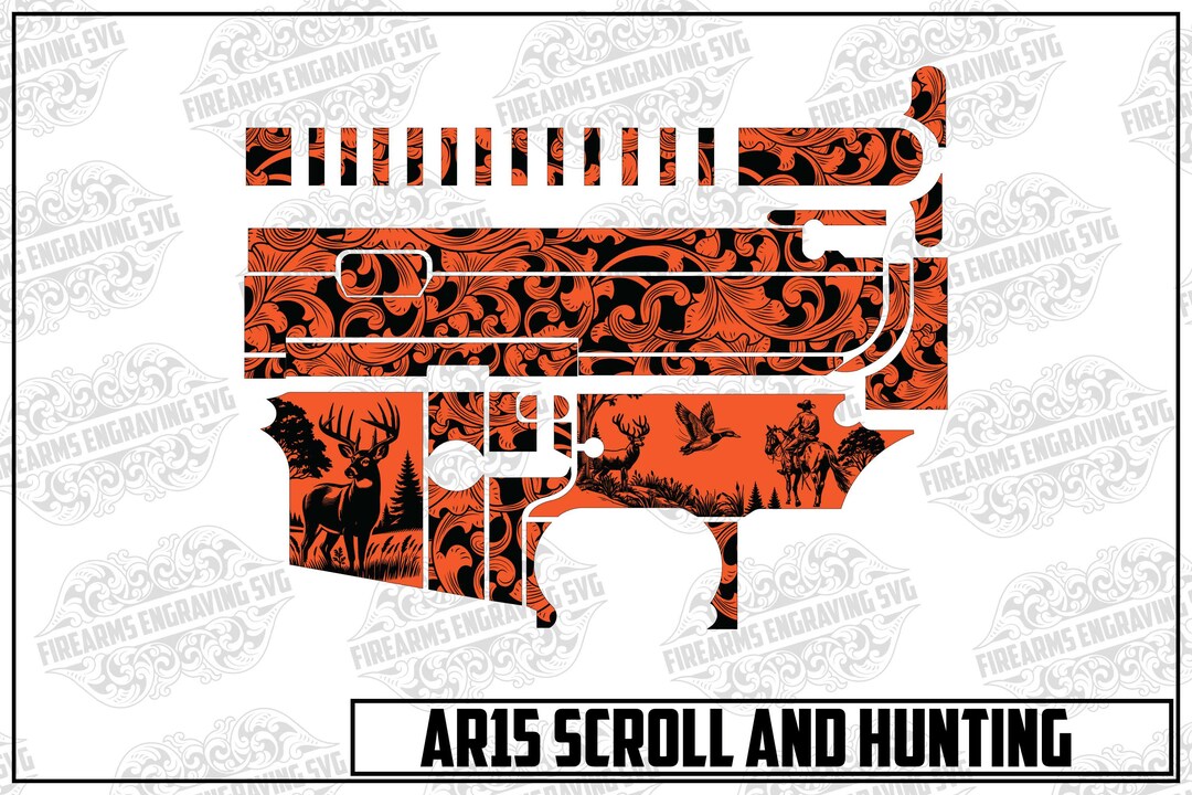 AR15 Hunting Theme Engraving Design SVG - Instant Digital Download ...