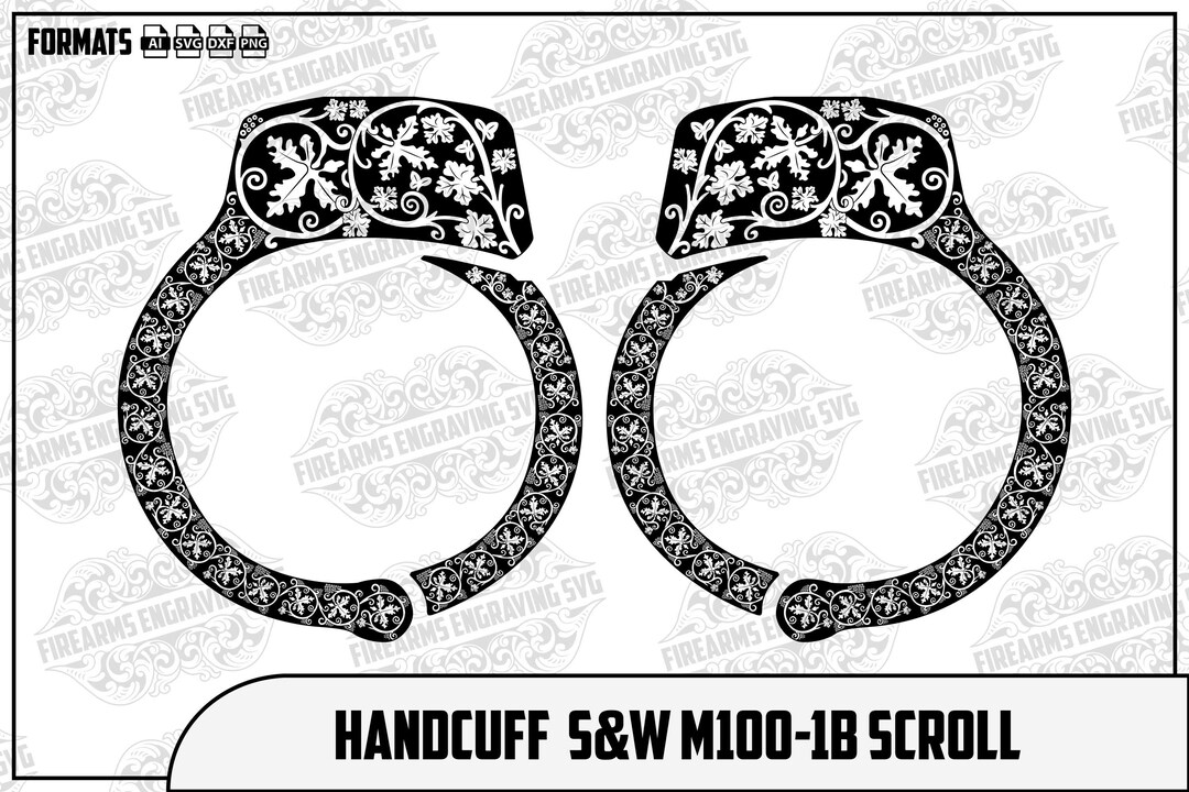 S&W M100-1 Handcuff Scroll Engraving Design SVG PNG DXF - Instant ...