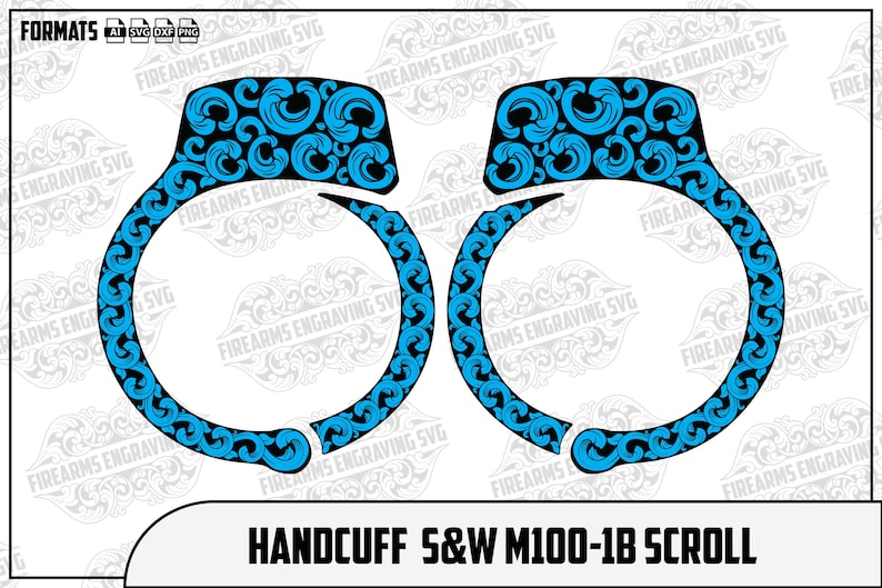 S&W M100-1 Handcuff Scroll Engraving Design SVG PNG DXF - Instant ...