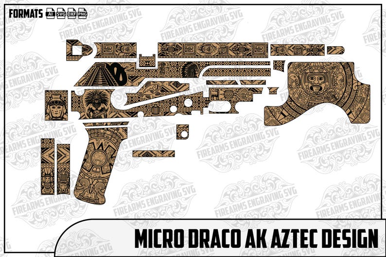 Micro Draco AK Aztec Inspired Engraving Design SVG - Instant Digital ...