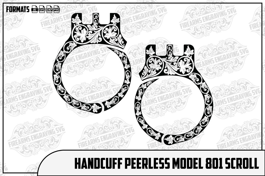 Pearless 801 Handcuff, Scroll Engraving Design SVG PNG DXF - Instant ...