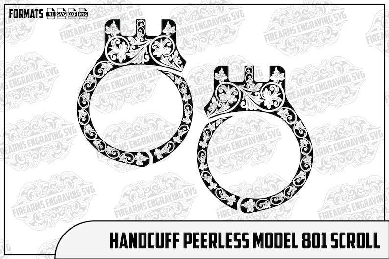Pearless 801 Handcuff, Scroll Engraving Design SVG PNG DXF - Instant ...