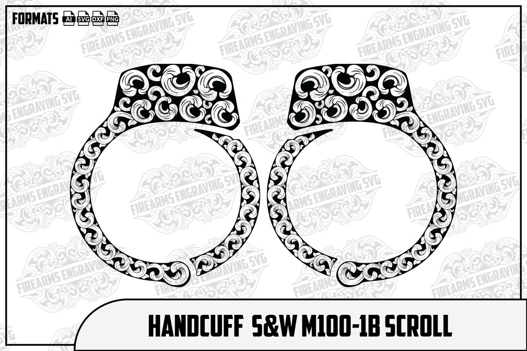 S&W M100-1 Handcuff Scroll Engraving Design SVG PNG DXF - Instant ...
