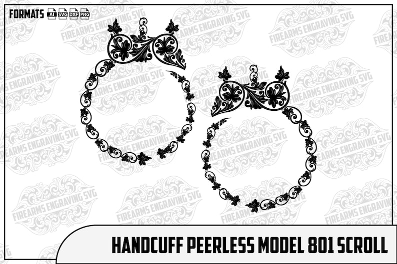 Pearless 801 Handcuff, Scroll Engraving Design SVG PNG DXF - Instant ...