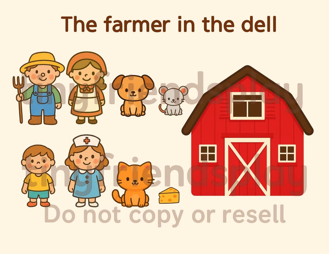 The Farmer in the Dell Clipart Set | Circle Time Storytelling | Kids ...