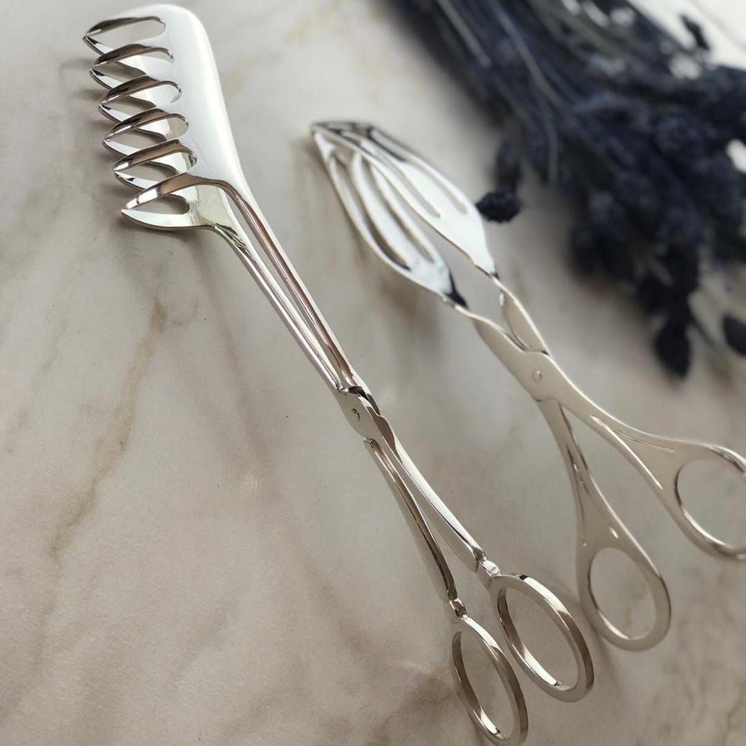 Serving Tongs - Vintage Silver Scissor Set Serving Cheese, Fruit ...