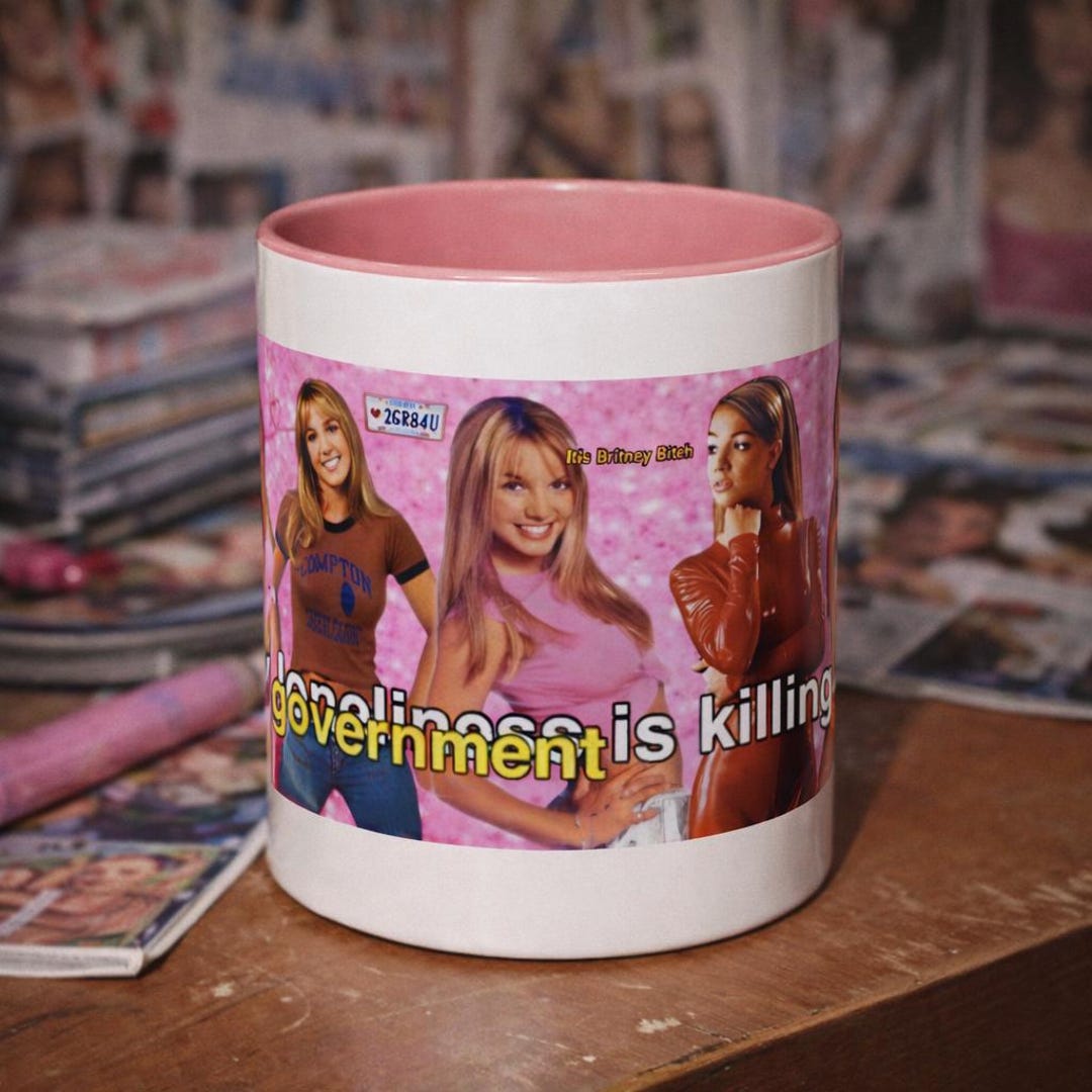 Britney Spears Pink 2YK Meme Coffee Cup | 2000's Galentine’s Day Best ...