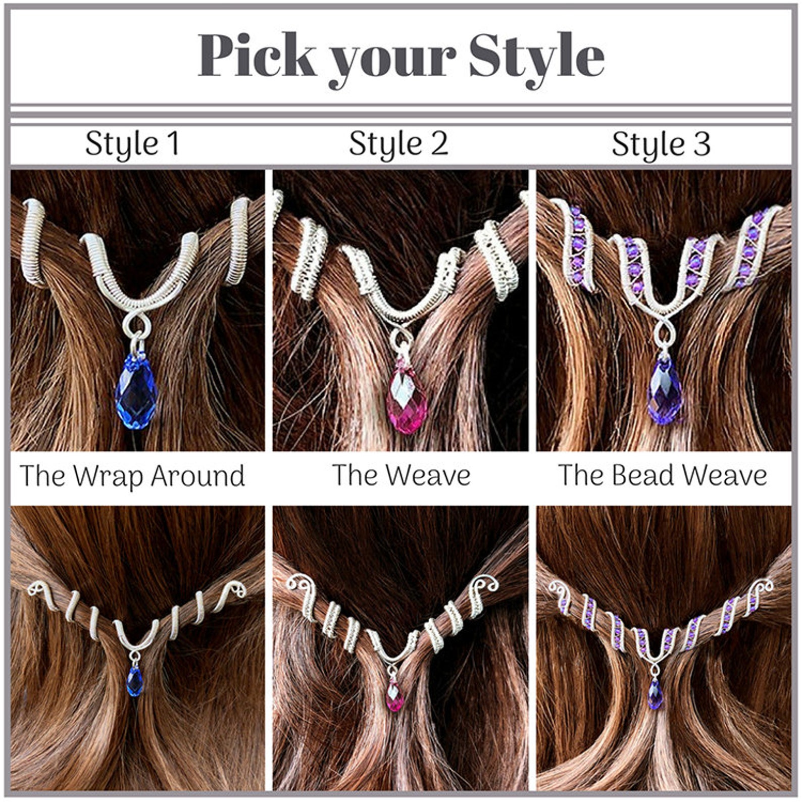 Hair Beads Double Hair Bead Charm Boho Hair Wrap - Etsy