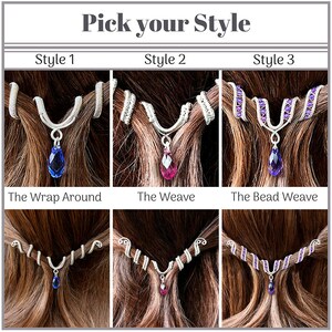 Hair Beads, Double Hair Bead Charm, Boho Hair Wrap, Wire-wrapped Hair ...