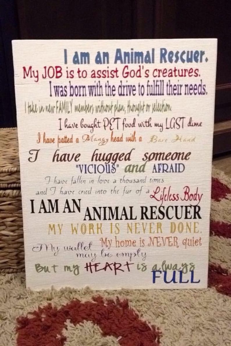I Am an Animal Rescuer/animal Rescue/dog Rescue/sign | Etsy