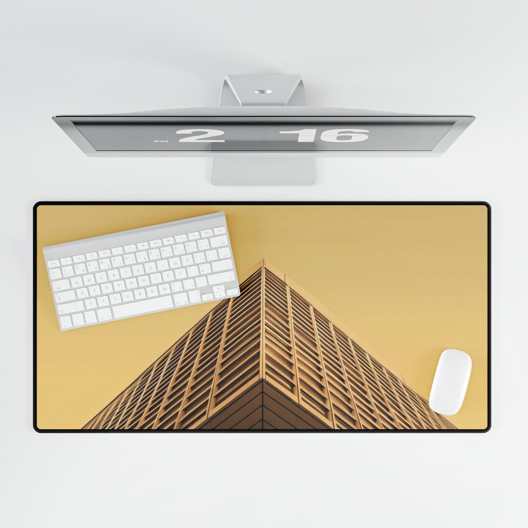 Golden Architectural Pyramid Desk Mat | Building Skyline Desk Mat - Etsy