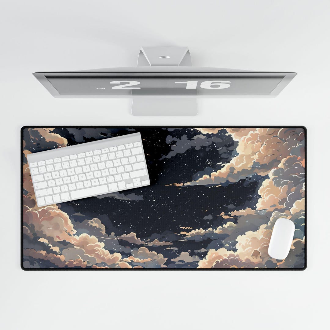 Starry Sky Clouds Desk Mat | Night Sky Mouse Pad - Etsy