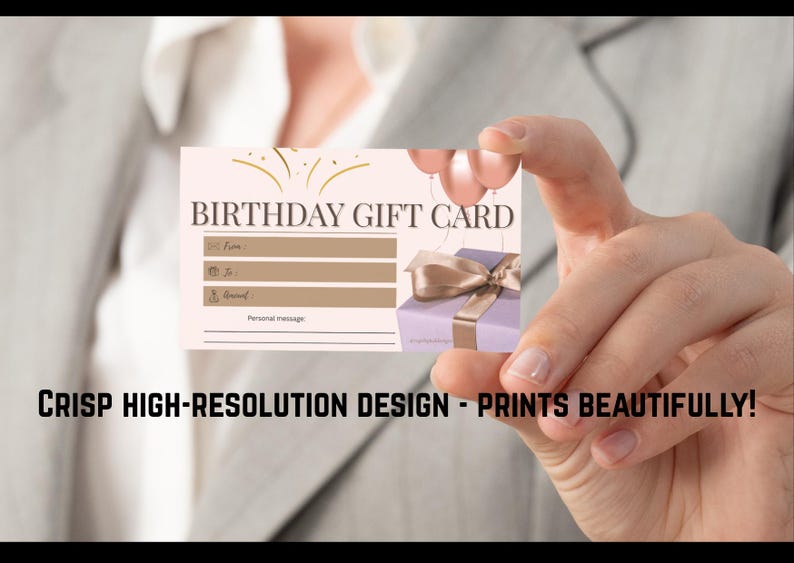 Birthday Gift Card Template – Editable Gift Card in Canva | Printable ...