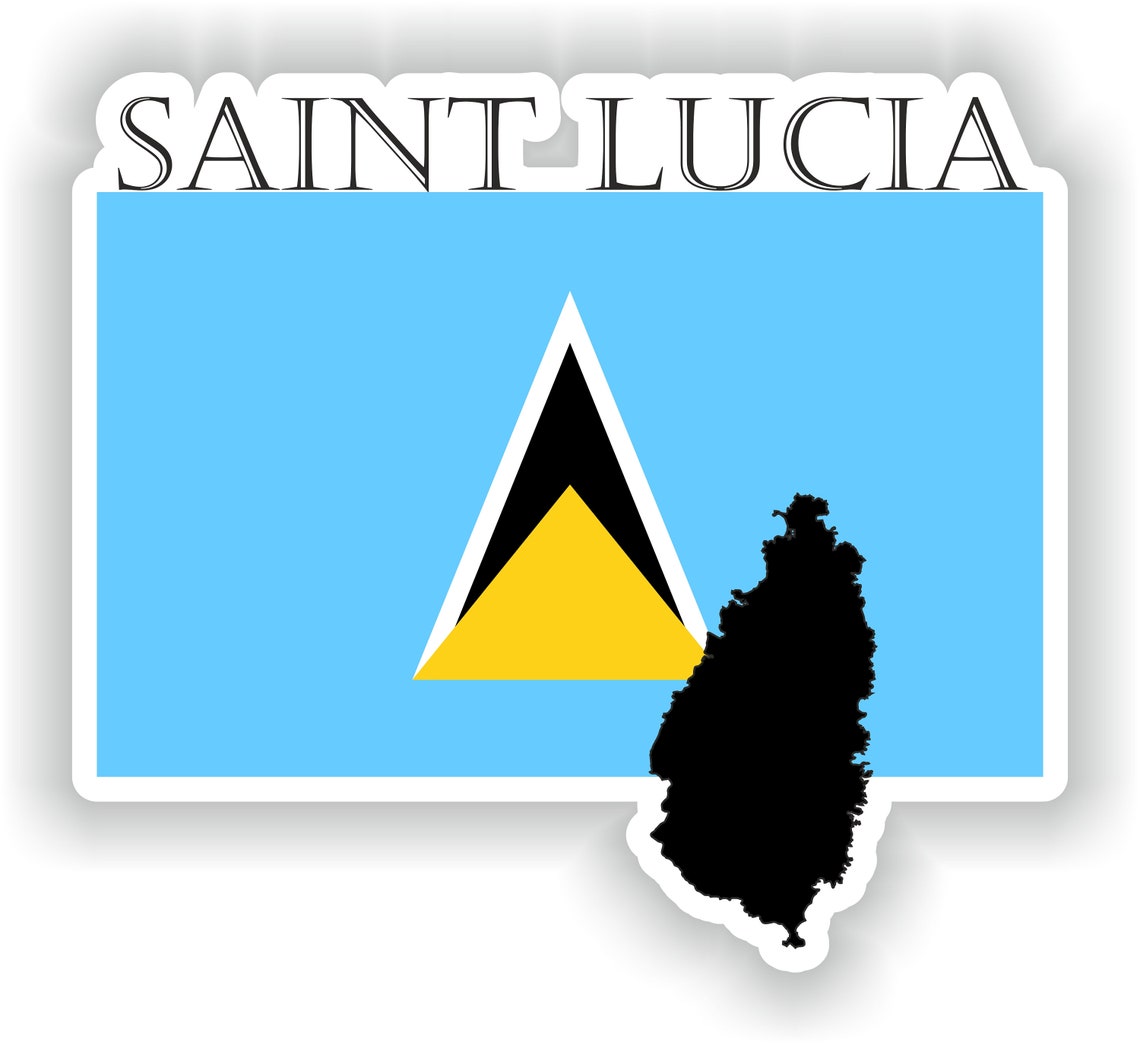 Saint Lucia Sticker Flag MF for Laptop Book Fridge Guitar Motorcycle ...