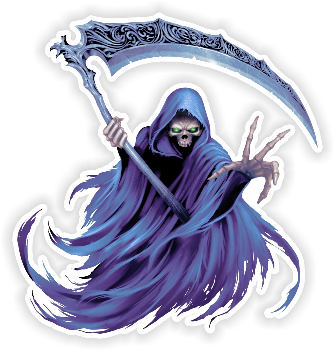 Grim Reaper Sticker for Laptop Book Fridge Guitar Motorcycle - Etsy