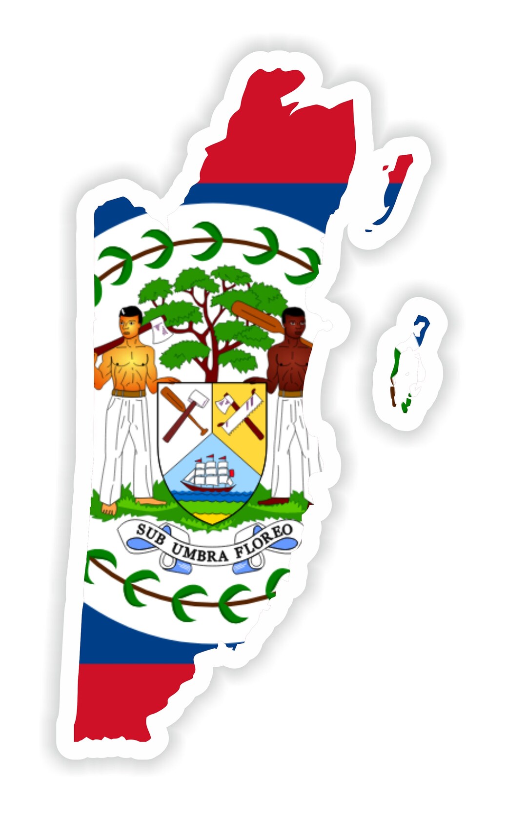 Belize Map Sticker Flag for Laptop Book Fridge Guitar Motorcycle Helmet ...