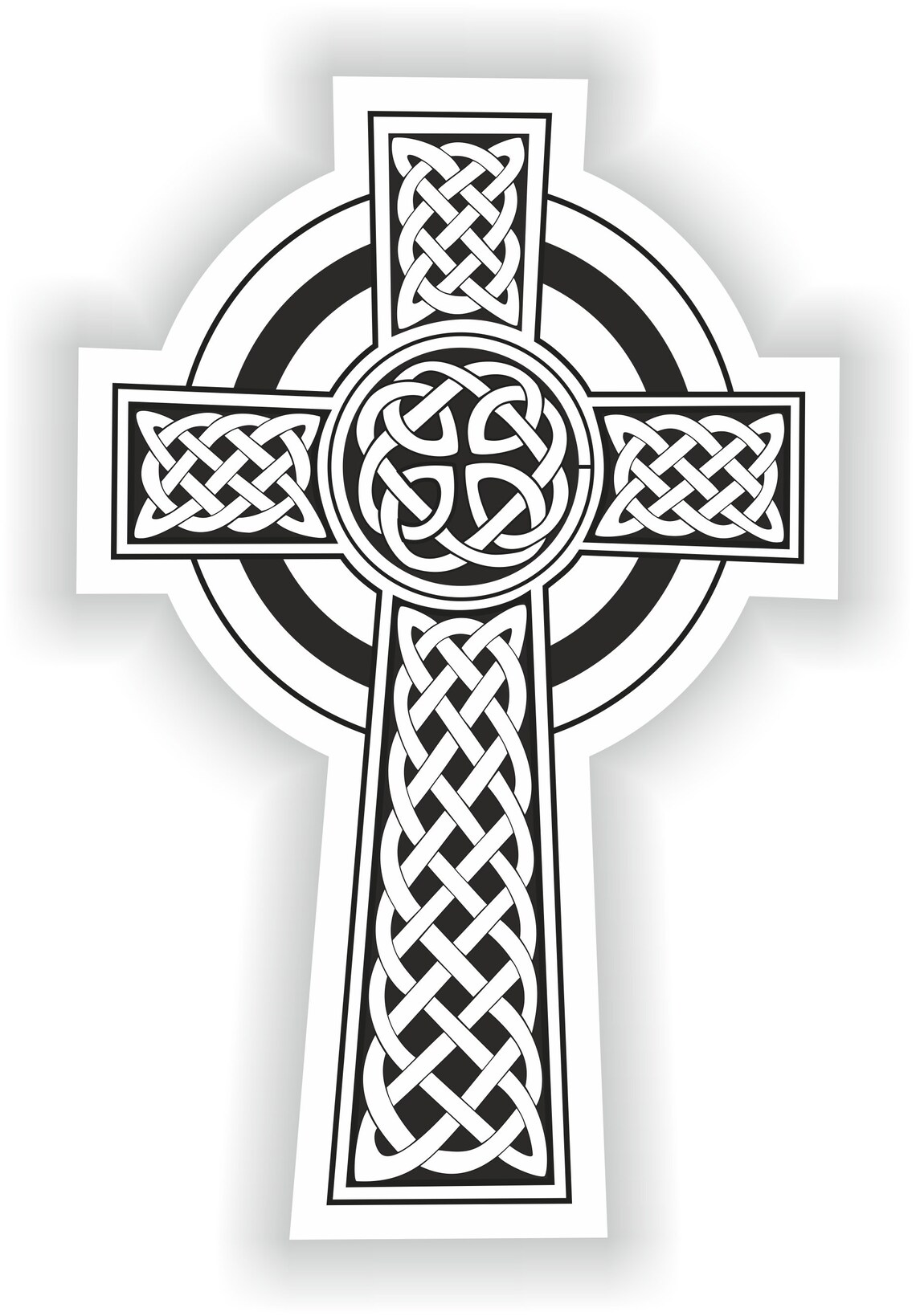 Celtic Cross Black Ireland Religion Sticker for Laptop Book Fridge ...