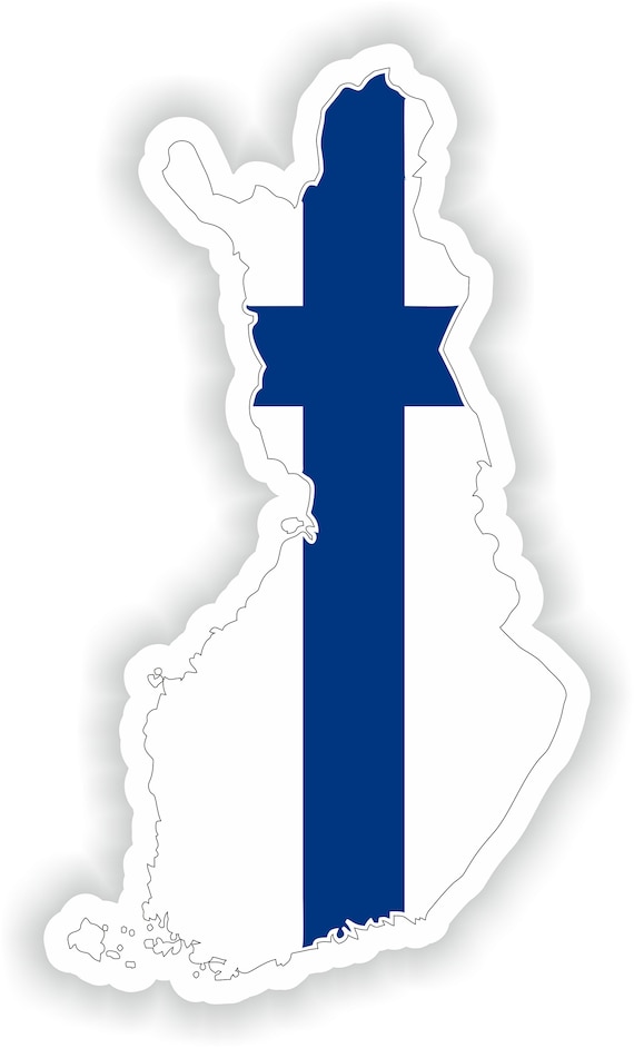 Finland Map Flag Silhouette Sticker For Laptop Book Fridge Etsy