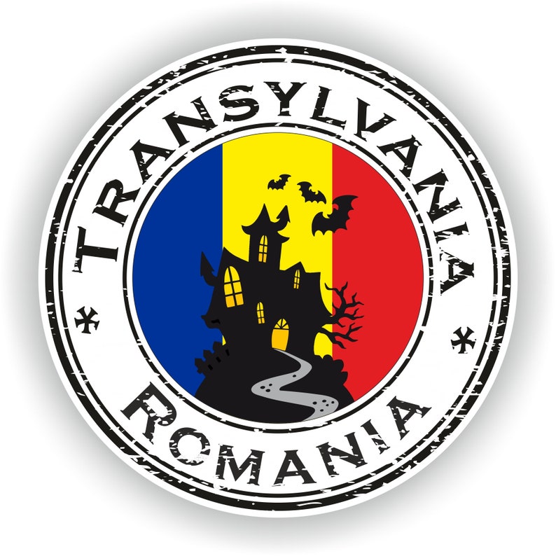 Romania Transylvania 03 Seal Sticker Round Flag For Laptop Book Fridge