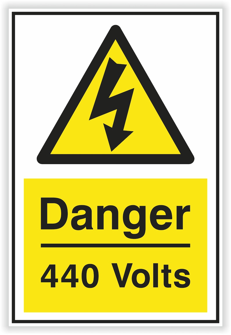 Danger 440 Volts Safety Warning Sticker for Bumper Car Laptop Book ...